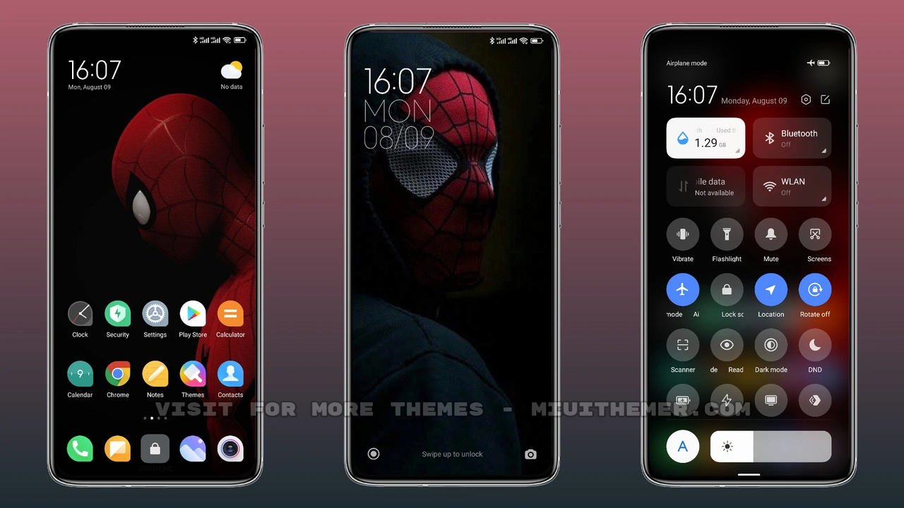 Dark Spider-Man MIUI theme for Xiaomi and Redmi devices - MIUI Themer