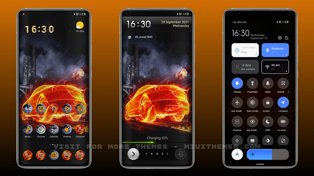 Car On Fire MIUI theme for Xiaomi and Redmi devices - MIUI Themer