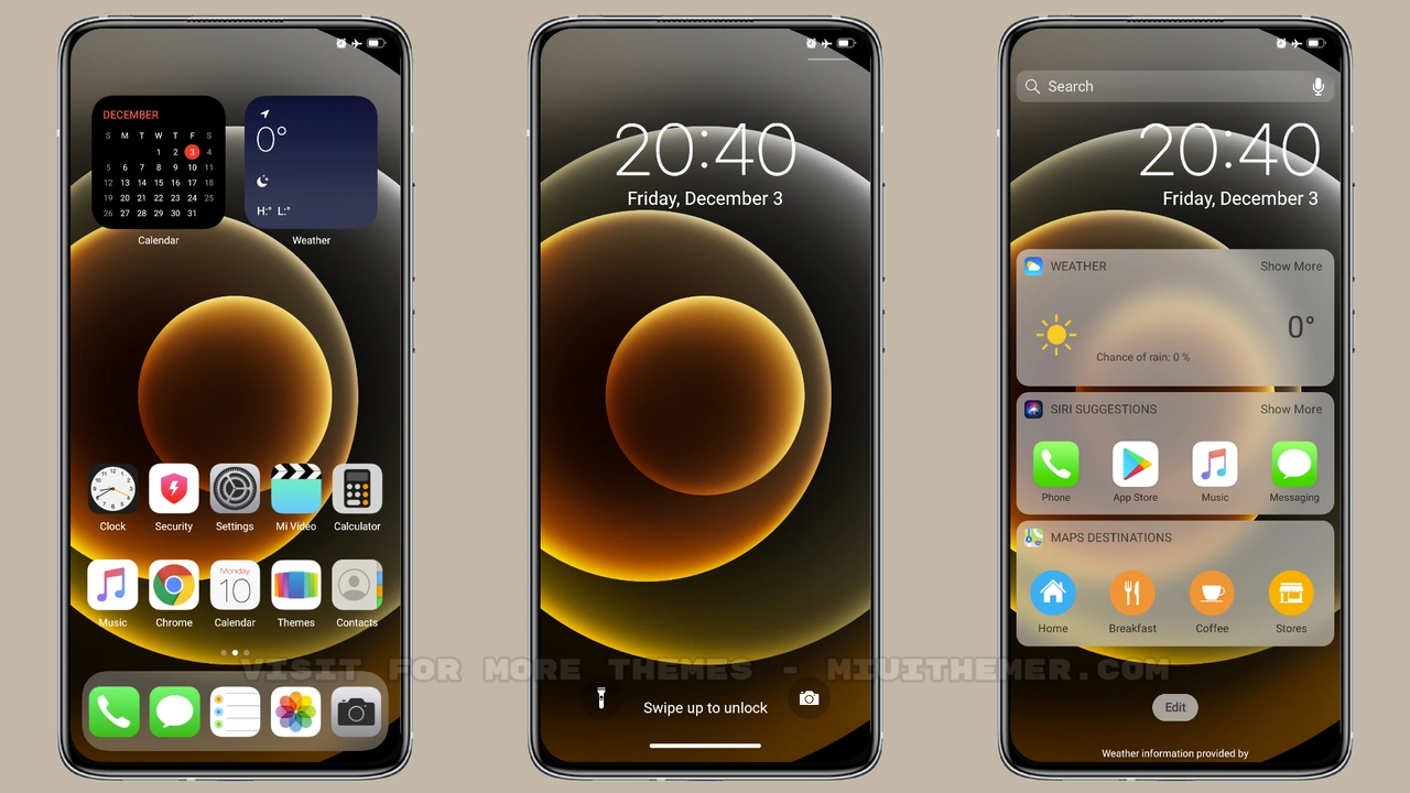 iPhone 13 Mini theme with iPhone iOS style for MIUI 12 - MIUI Themer