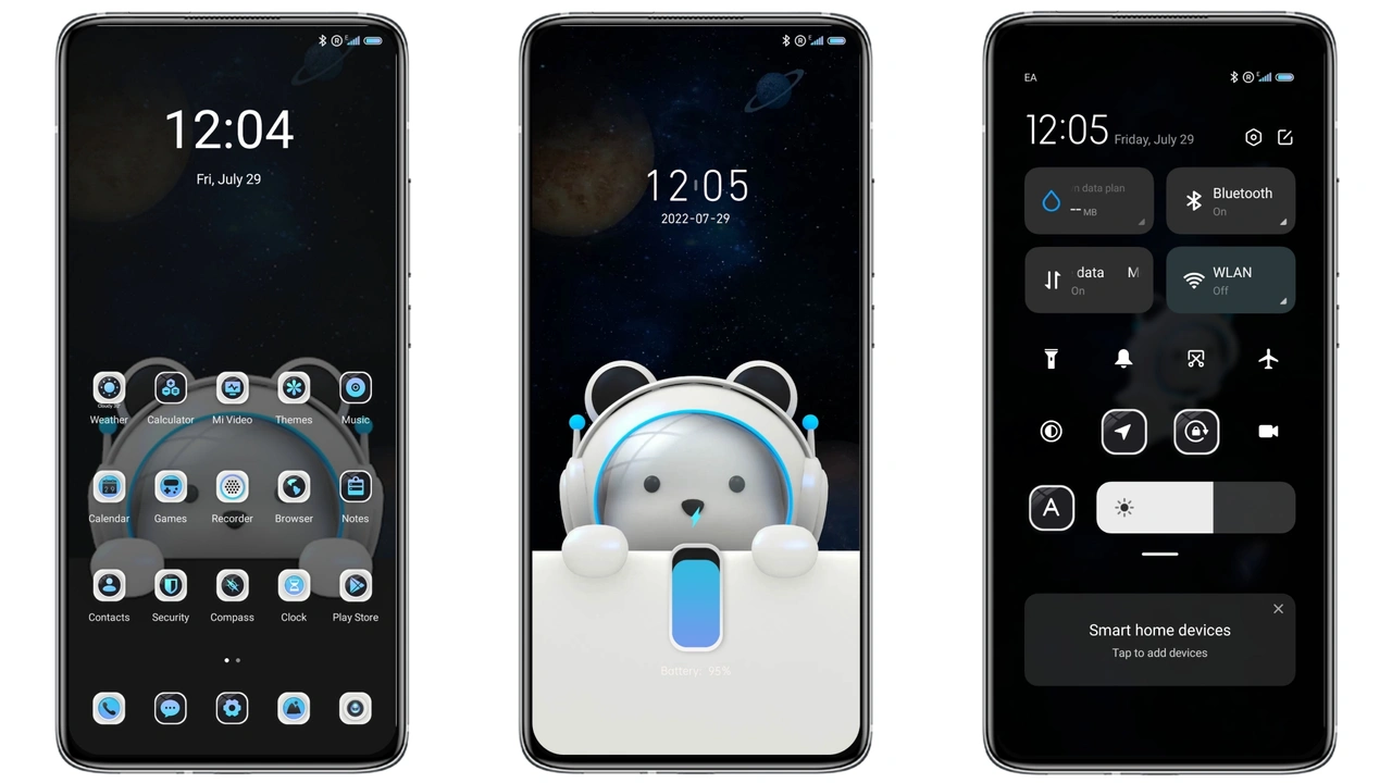 3D space bear MIUI theme for Xiaomi and Redmi devices - MIUI Themer