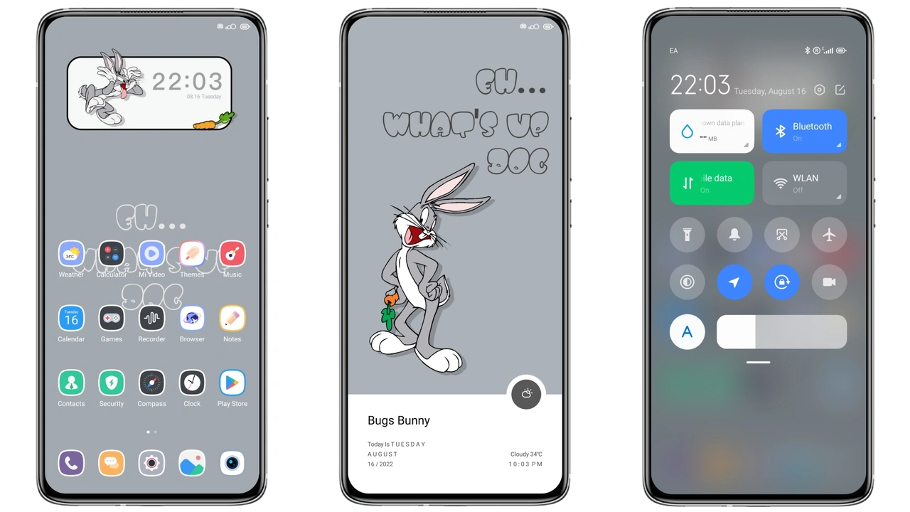 Bugs Bunny MIUI theme for Xiaomi and Redmi devices - MIUI Themer