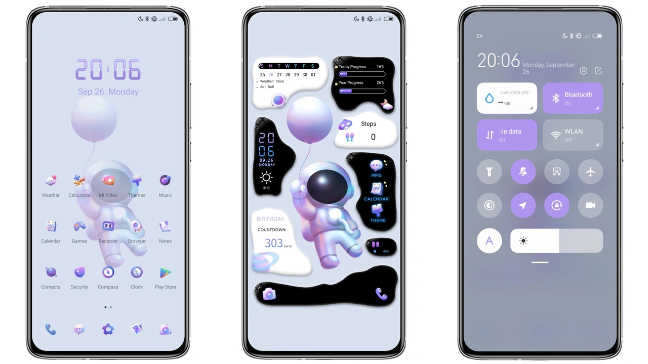 Astronaut Widgets MIUI theme for Xiaomi and Redmi devices - MIUI Themer