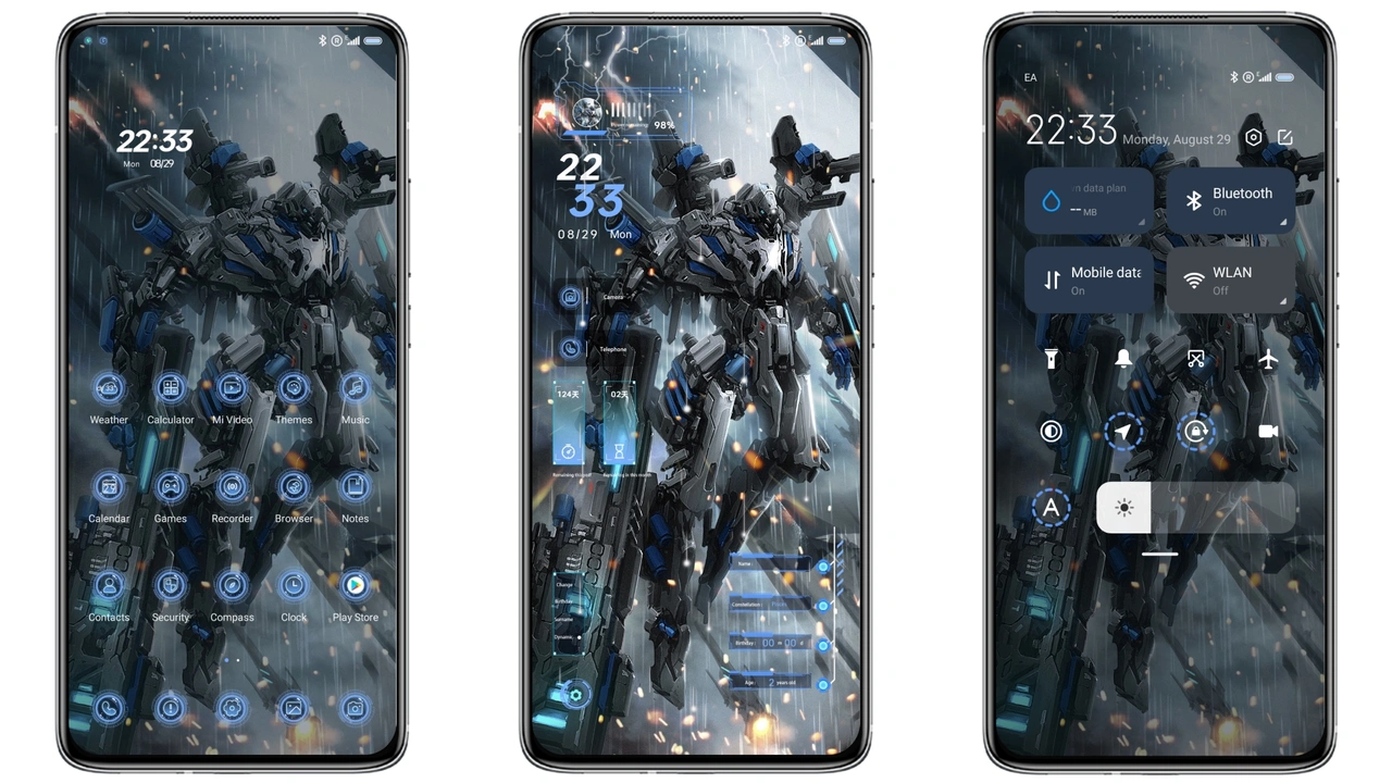 Dimensional mecha MIUI theme for Xiaomi and Redmi devices - MIUI Themer