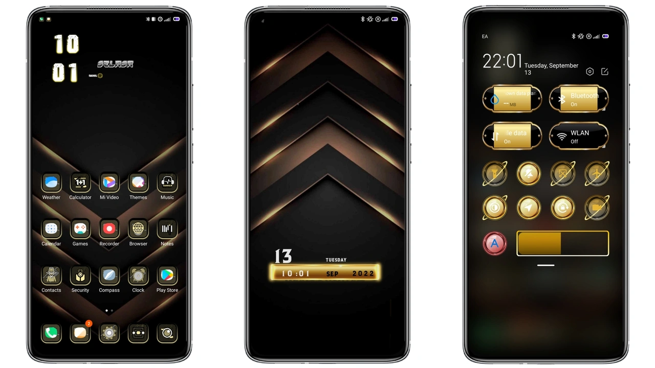 GOLDEN BLVCK V12.5 MIUI theme for Xiaomi and Redmi devices - MIUI Themer