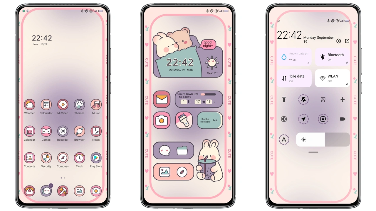 Taro bear rabbit MIUI theme for Xiaomi and Redmi devices - MIUI Themer