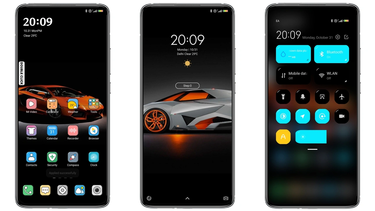 Cars 2020 dual v13 MIUI theme for Xiaomi and Redmi Phones - MIUI Themer