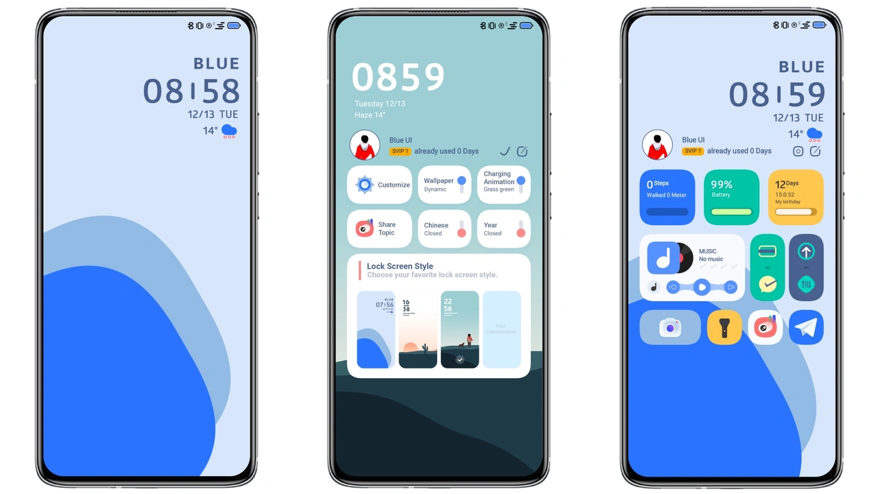 Blue UI MIUI theme for Xiaomi and Redmi Phones - MIUI Themer