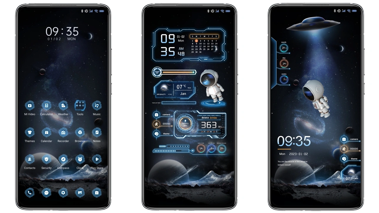Astronauts MIUI theme for Xiaomi and Redmi Phones - MIUI Themer