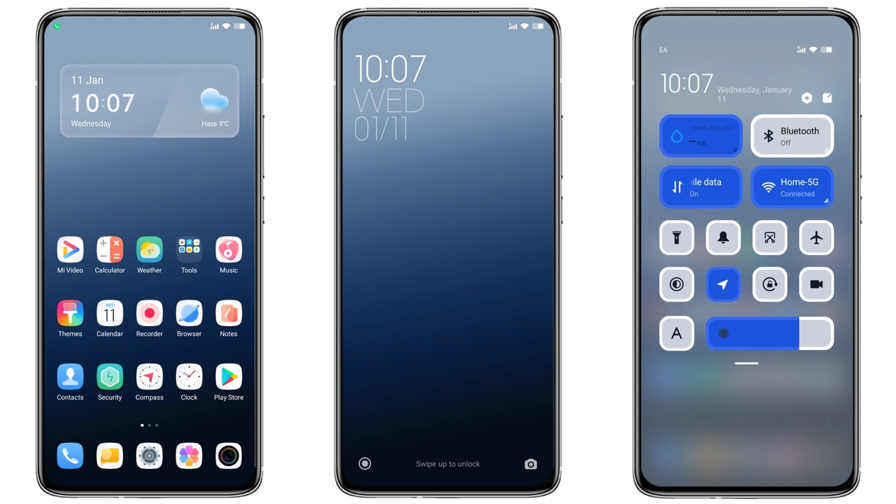 Inside Blue MIUI theme for Xiaomi and Redmi Phones - MIUI Themer