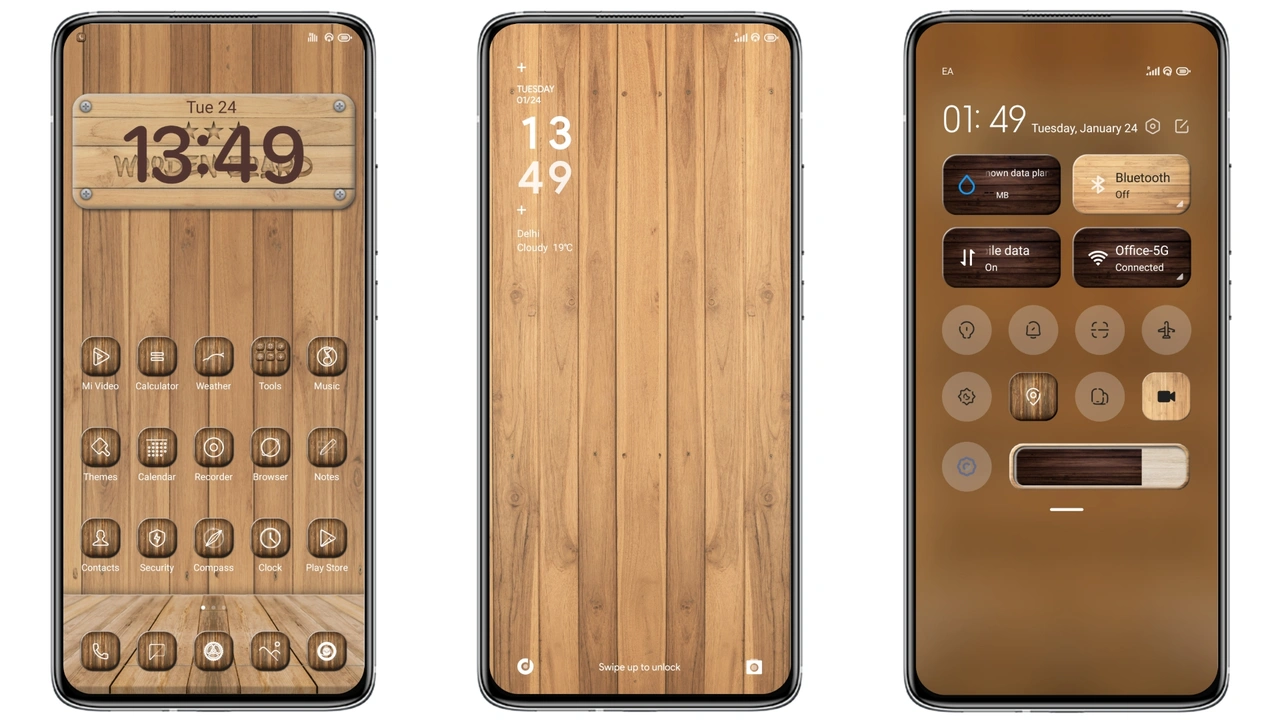 Wooden Board MIUI theme for Xiaomi and Redmi Phones - MIUI Themer