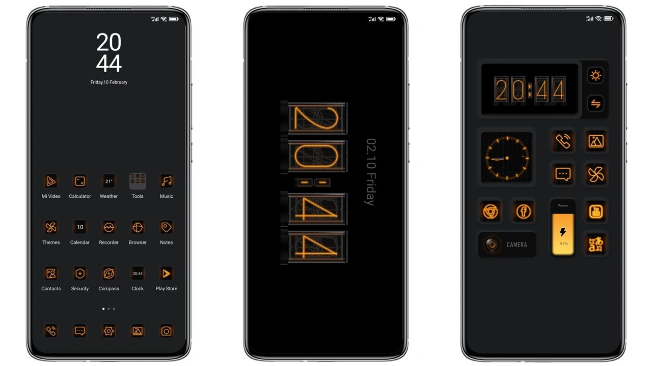 Glow clock MIUI theme for Xiaomi and Redmi Phones - MIUI Themer