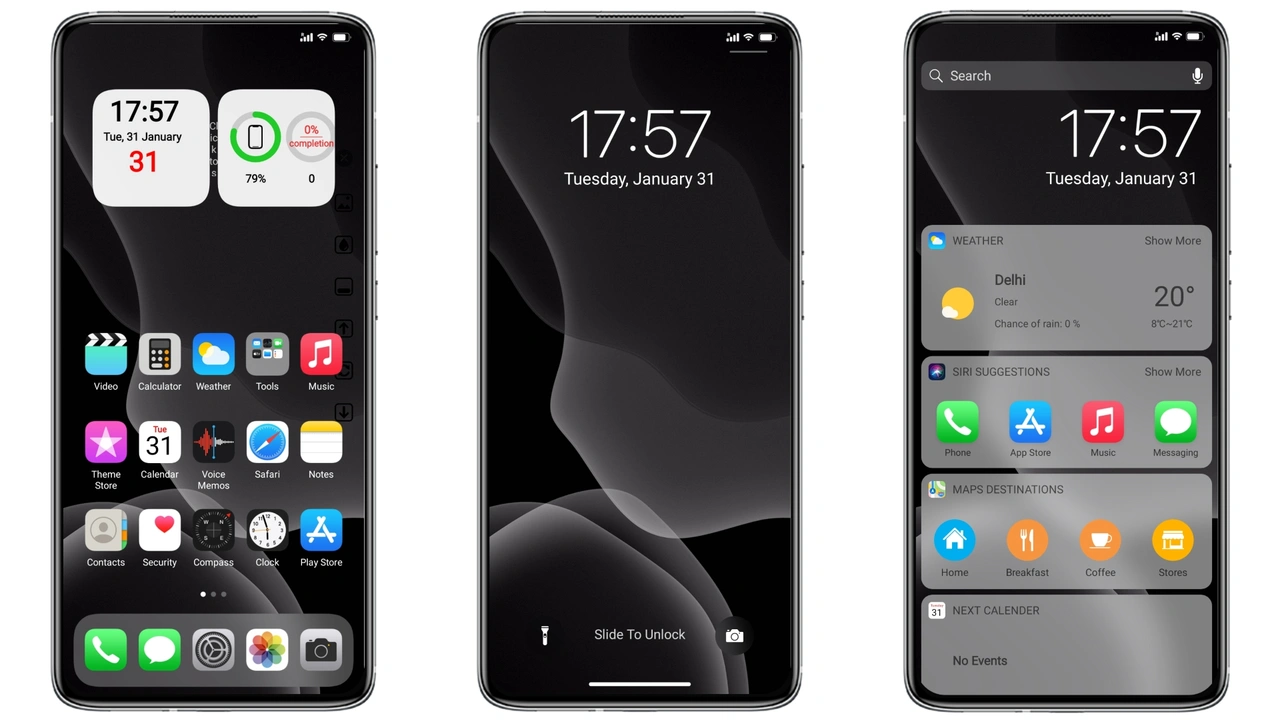 Apple iPhone Style MIUI theme iOS Standard with 12 Wallpapers for ...