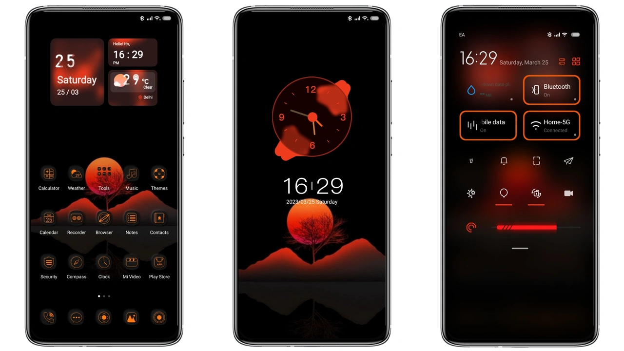 Red Dark MIUI theme Moountain Or M14 for Xiaomi and Redmi Phones - MIUI ...