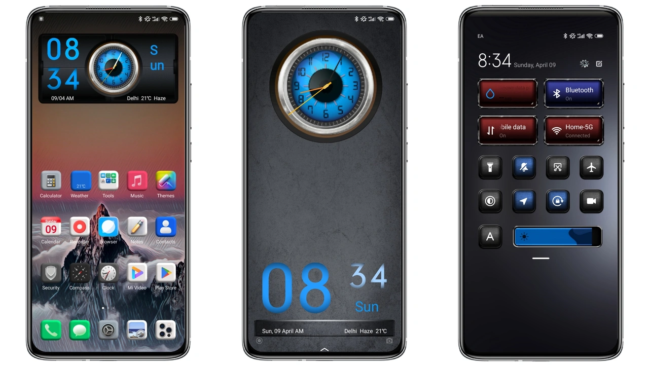 Blue Clock v14 MIUI theme for Xiaomi and Redmi Phones - MIUI Themer