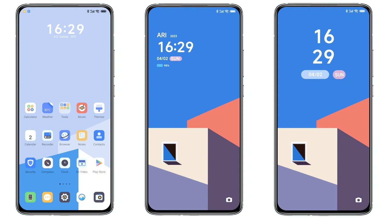 Blue Geometry MIUI theme for Xiaomi and Redmi Phones - MIUI Themer