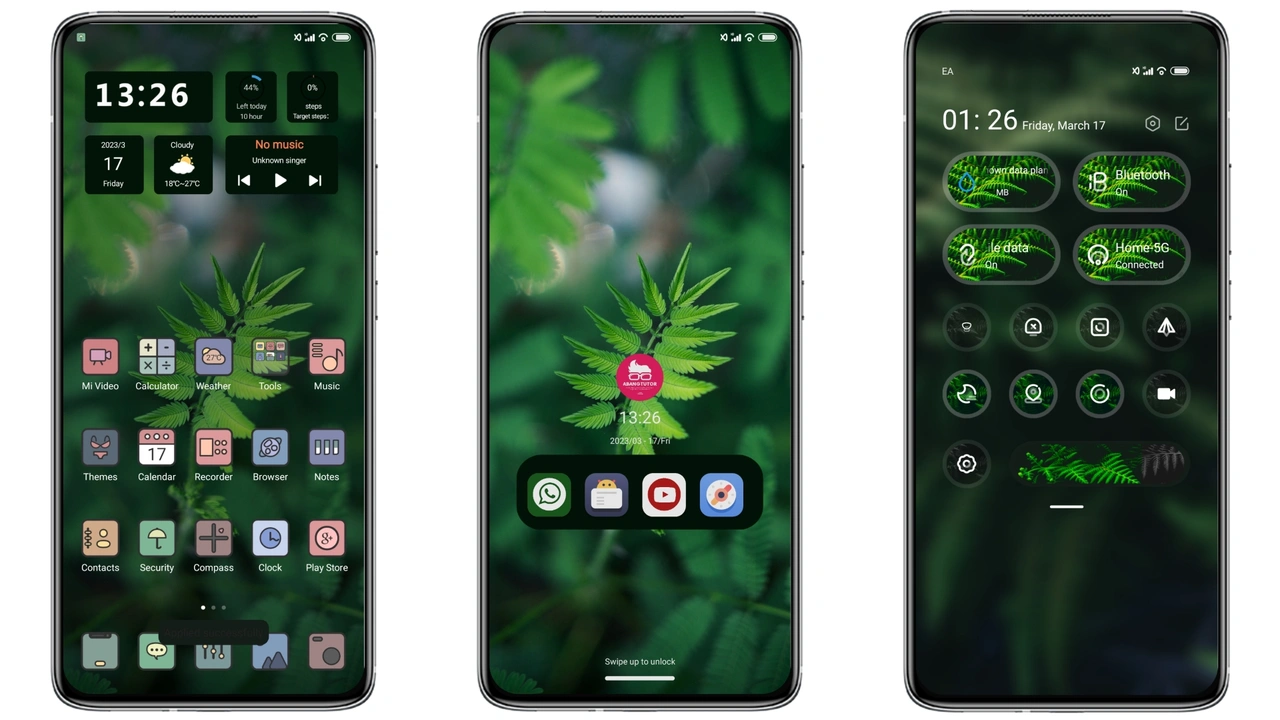 Green Dark MIUI theme for Xiaomi and Redmi Phones - MIUI Themer