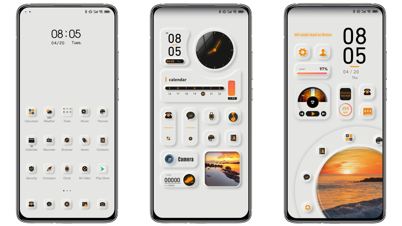 Orange components MIUI theme for Xiaomi and Redmi Phones - MIUI Themer