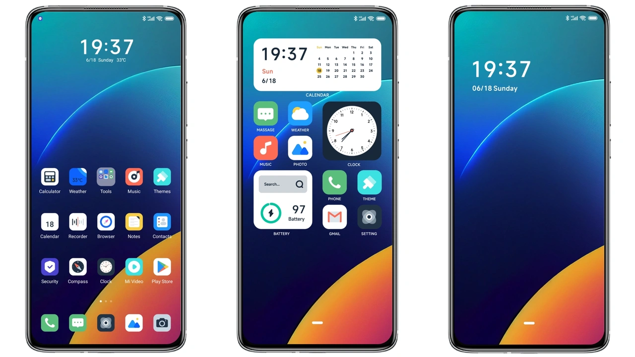 Minimalist colorful geometry MIUI theme Blue Native for Xiaomi and ...