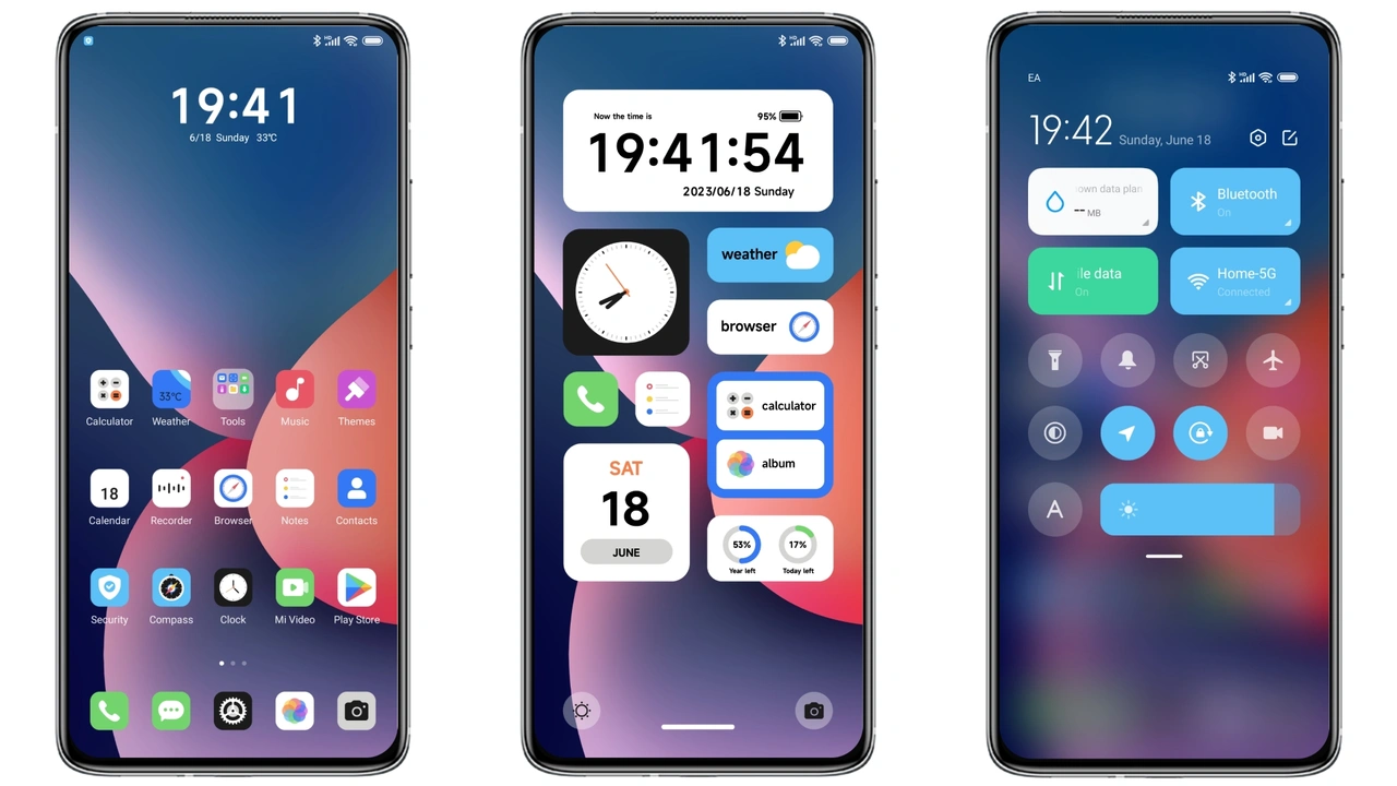 Gradient purple MIUI theme for Xiaomi and Redmi phones - MIUI Themer