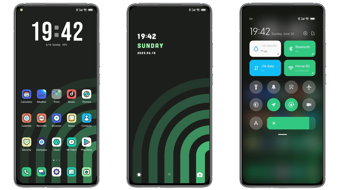 Green Gradient MIUI theme for Xiaomi and Redmi Phones - MIUI Themer