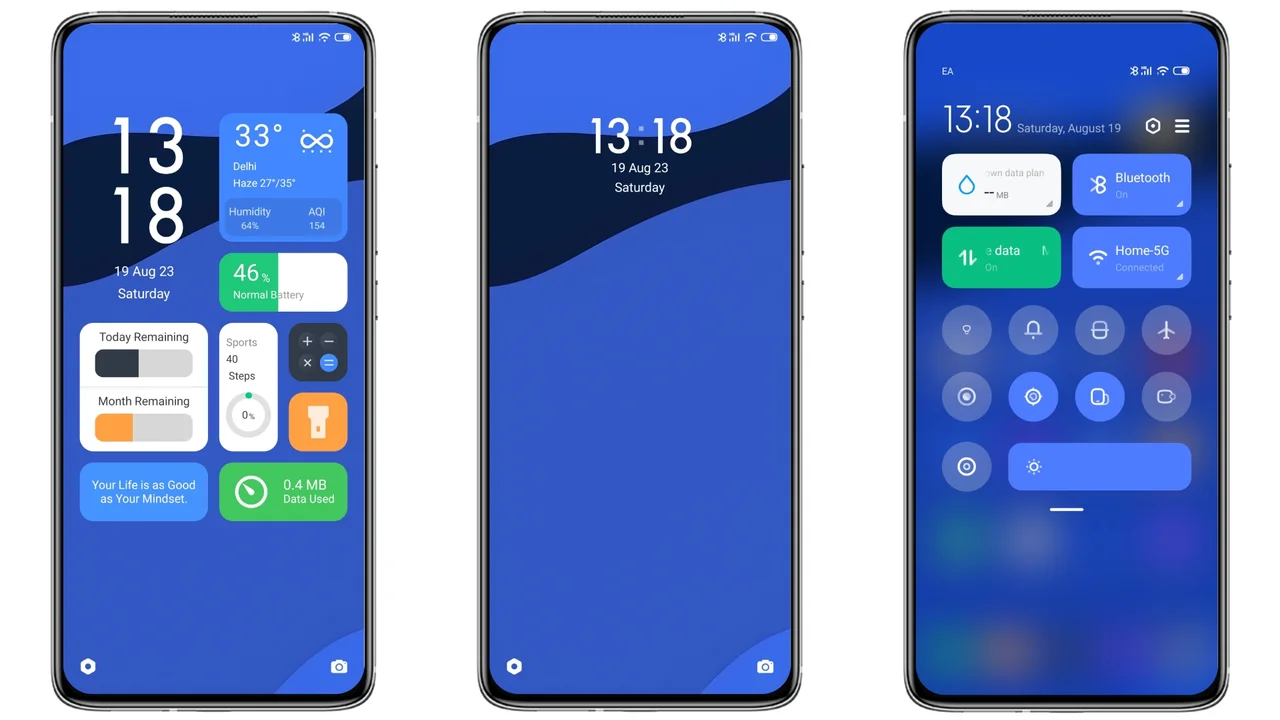 Blue lock screen MIUI theme for Xiaomi and Redmi phones - MIUI Themer