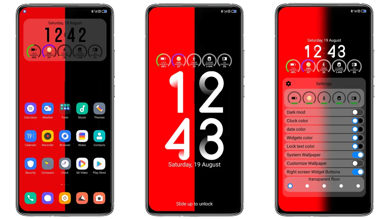 Dark red color MIUI theme Unique for Xiaomi and Redmi phones - MIUI Themer
