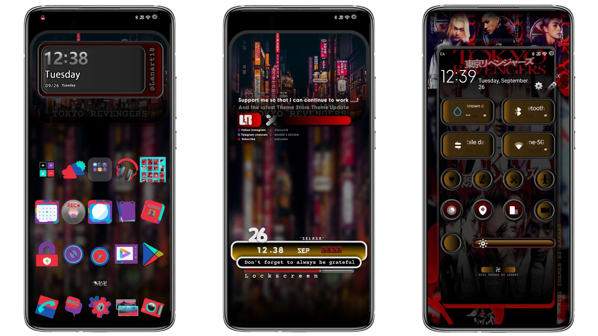Dark anime MIUI theme DVRK TOKREV LA for Xiaomi and Redmi phones - MIUI ...