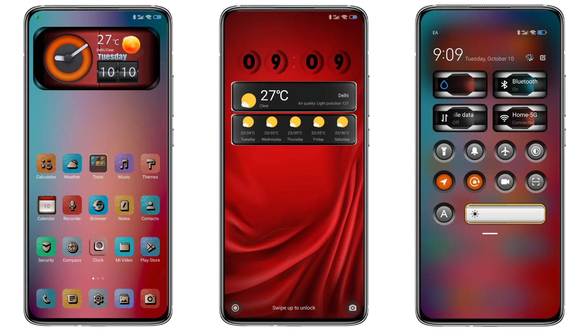 New cool icons MIUI theme Red m14 for Xiaomi and Redmi phones - MIUI Themer