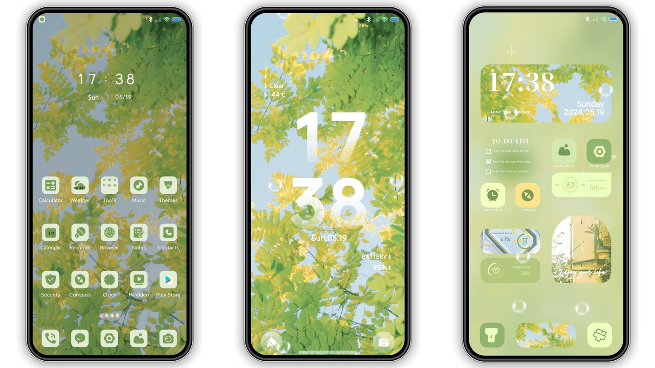 Eye care green HyperOS Theme for Xiaomi and Redmi Phones - MIUI Themer