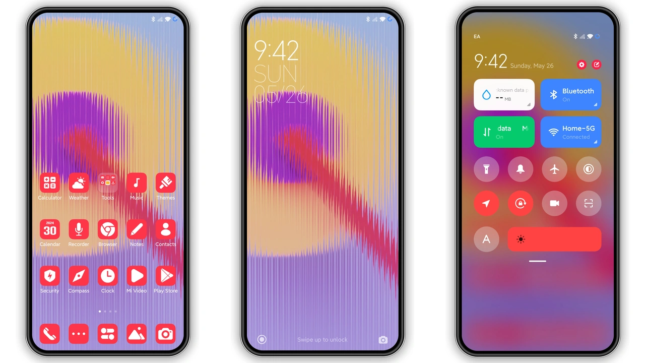 Flat Red HyperOS Theme for Xiaomi and Redmi Phones - MIUI Themer