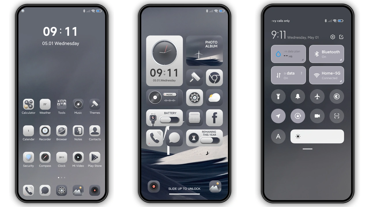 Grey Dream HyperOS and MIUI Theme for Xiaomi and Redmi Phones - MIUI Themer