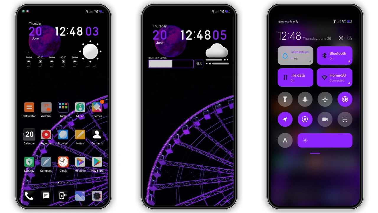 Dark Lavender MIUI Theme for Xiaomi and Redmi Phones - MIUI Themer