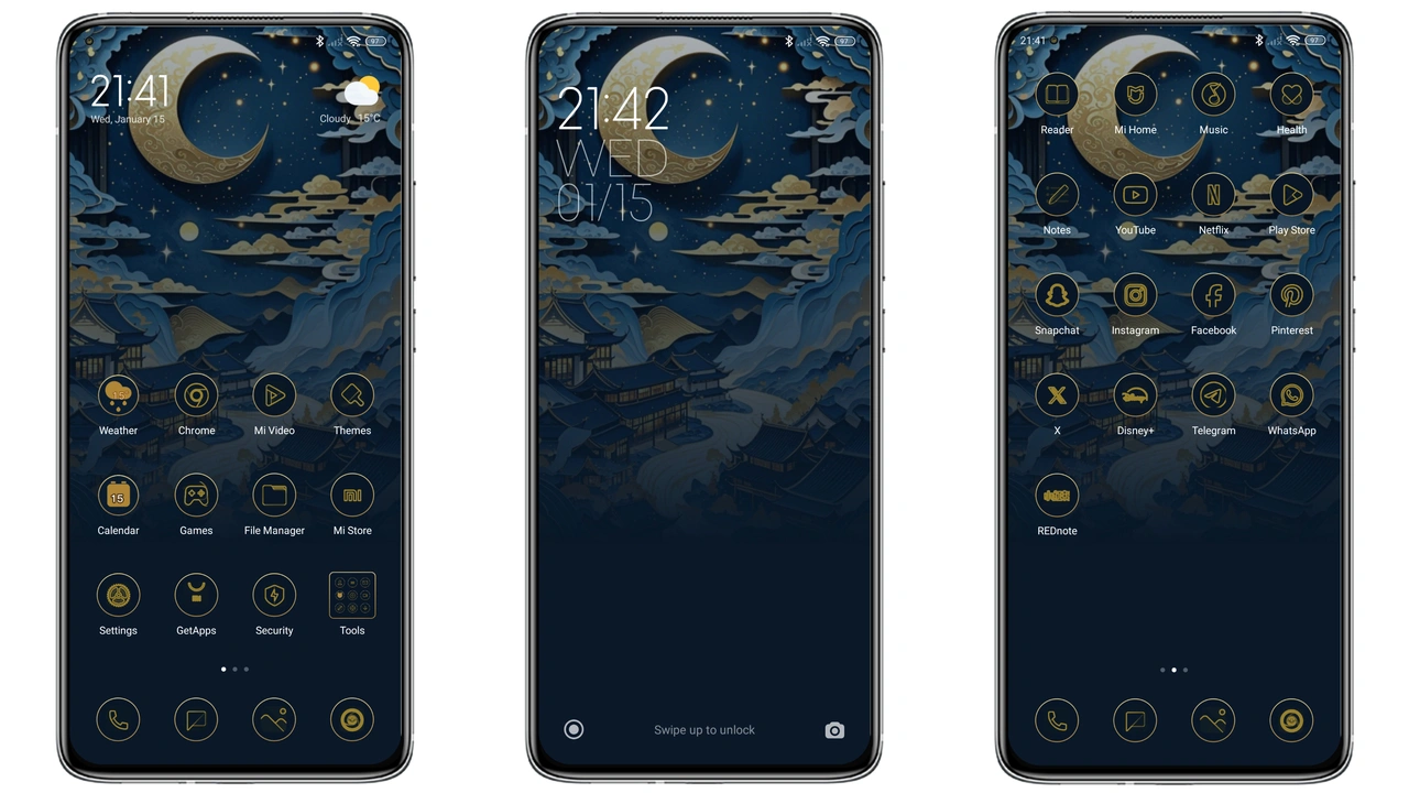 BLUE HyperOS Theme for Xiaomi and Redmi Phones - MIUI Themer