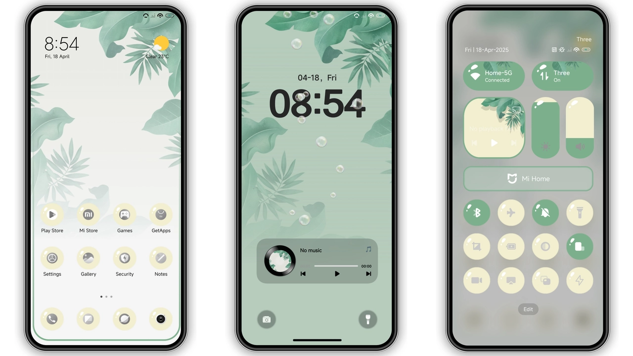 Light green HyperOS Theme for Xiaomi and Redmi Phones - MIUI Themer