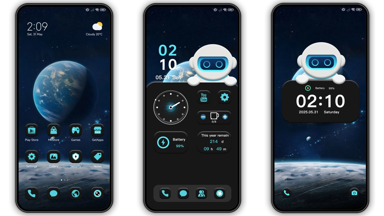 Astronaut mimicry MIUI Theme for Xiaomi and Redmi Phones - MIUI Themer