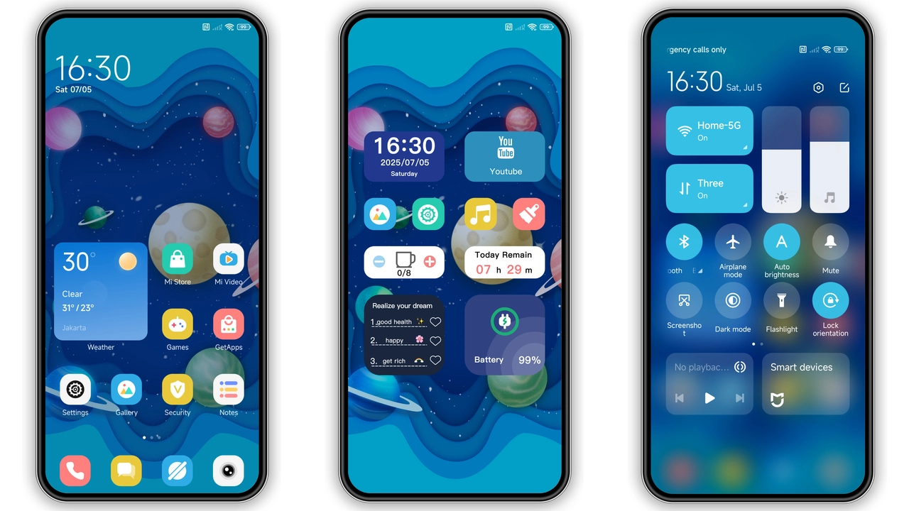 Starry Galaxy MIUI Theme for Xiaomi and Redmi Phones - MIUI Themer